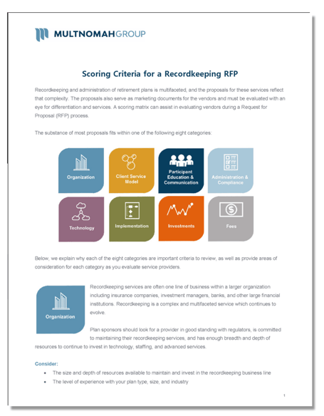 Recordkeeping RFP Scoring Criteria Guide Recordkeeping RFP Scoring Criteria Guide